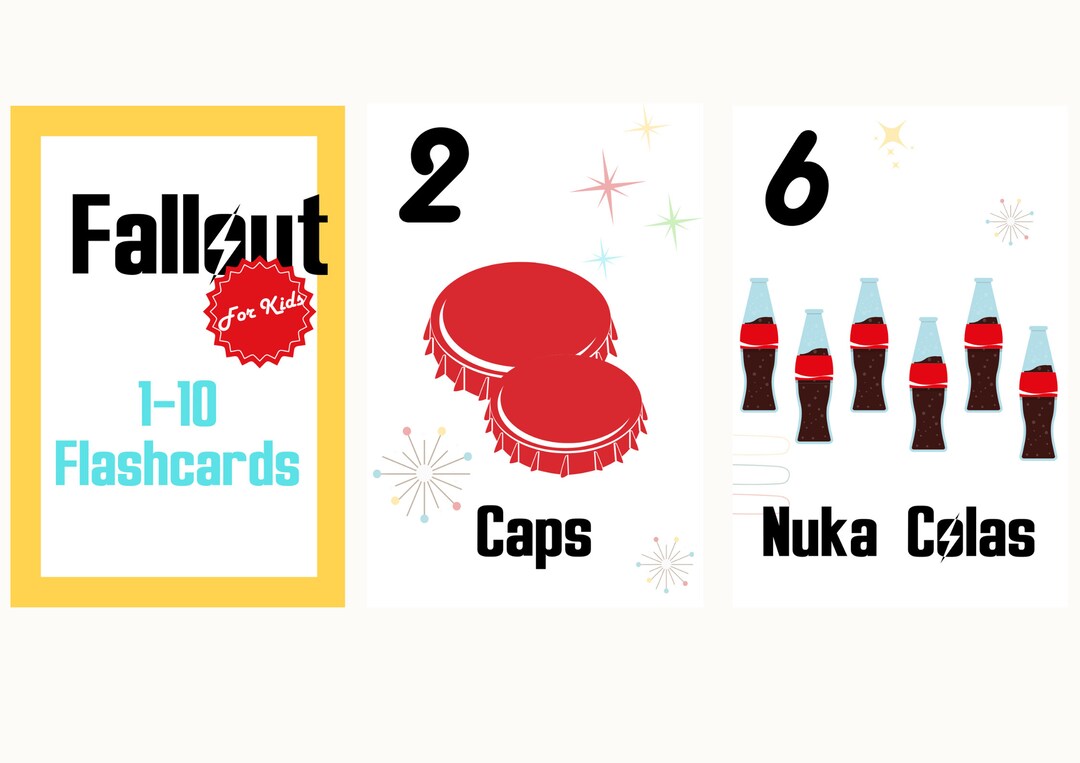 Fallout Nuka Cola Learning Number Counting Cards - Etsy UK