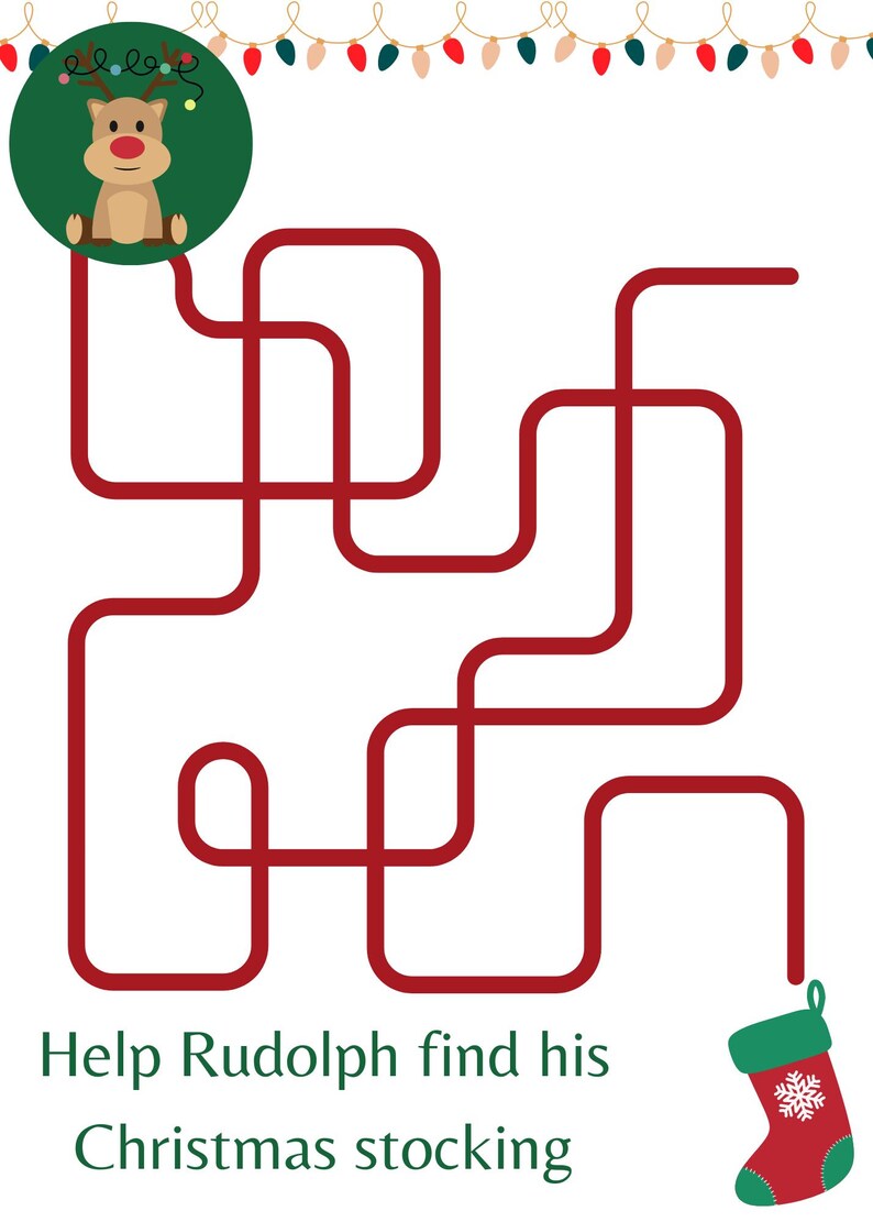 Christmas Mazes for Kids - Etsy