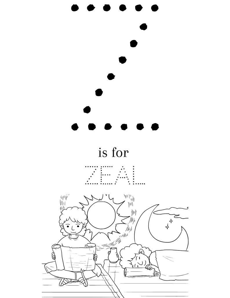 Bible Alphabet Tracing Coloring Sheet - Etsy