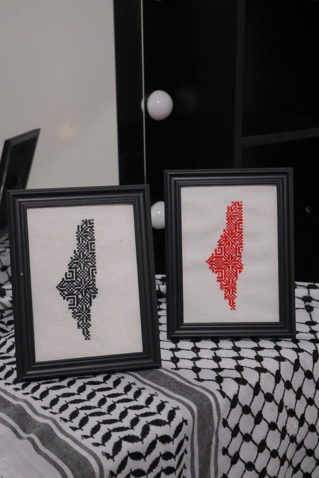 Embroidered Tatreez Palestinian Map Frame - Etsy