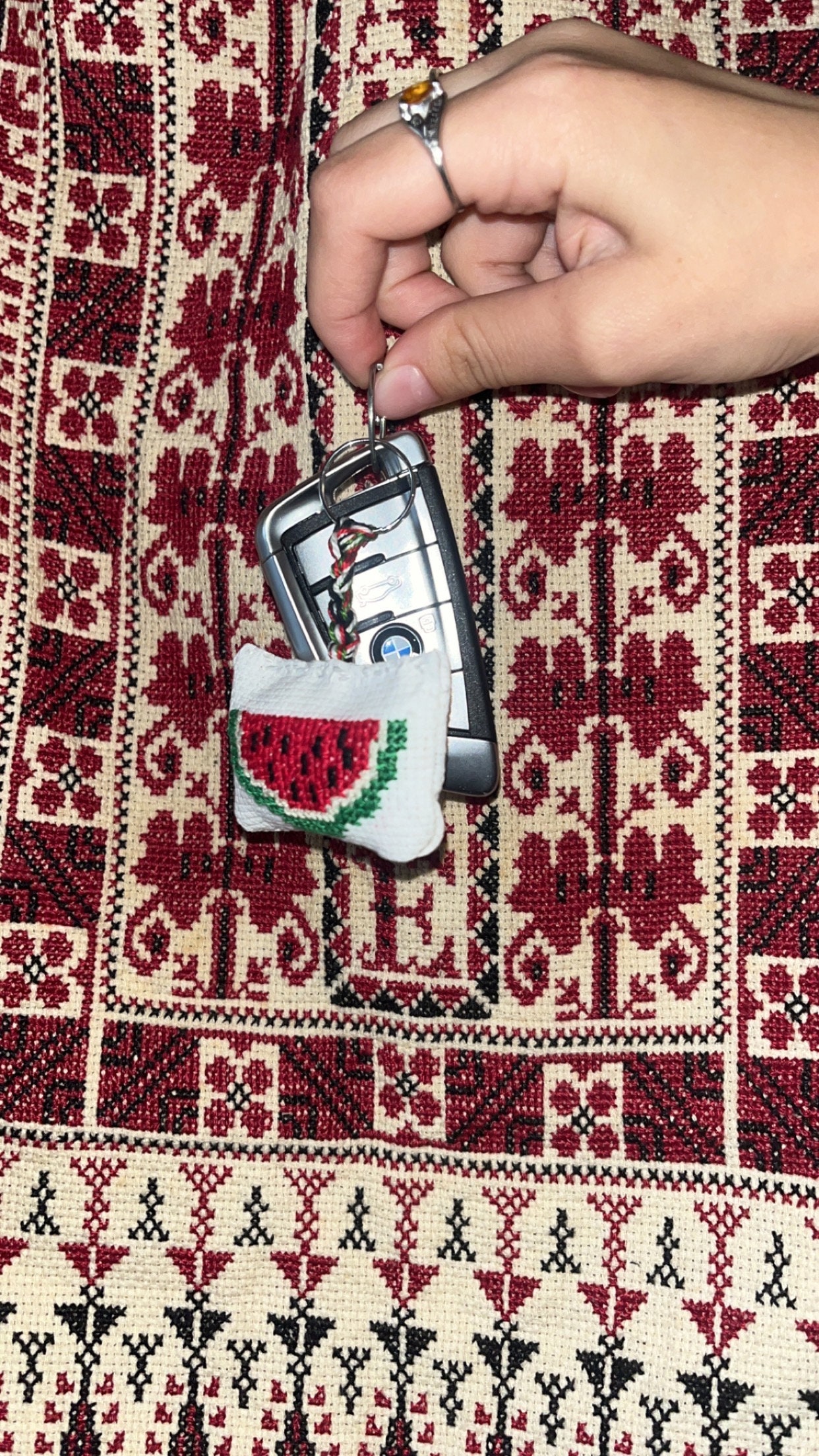 Falastin/watermelon Tatreez Keychain - Etsy