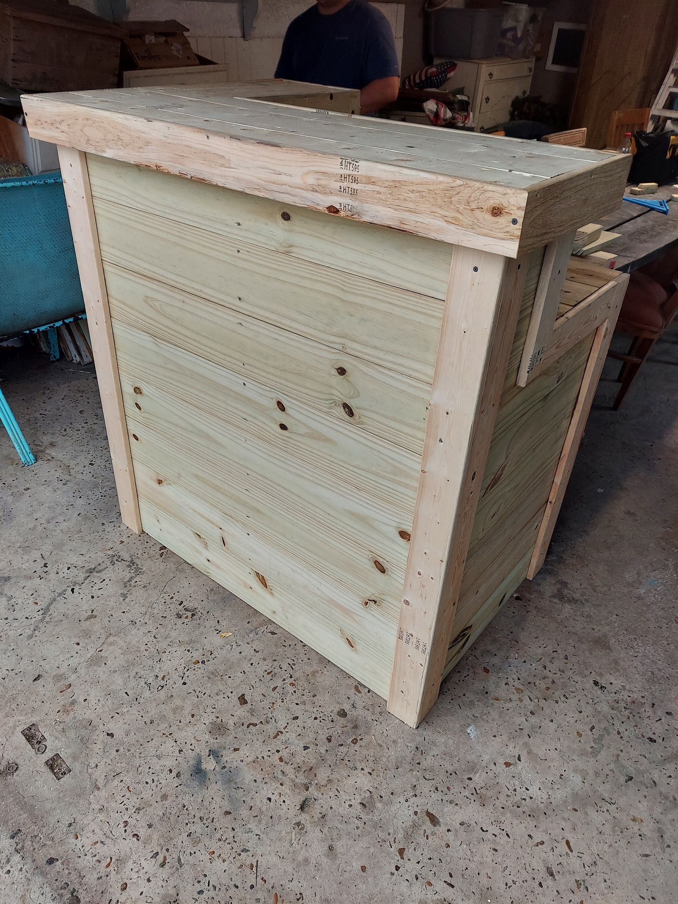 Outdoor/indoor Pine Wood Bar 4'x2.5' *read Full Description* - Etsy
