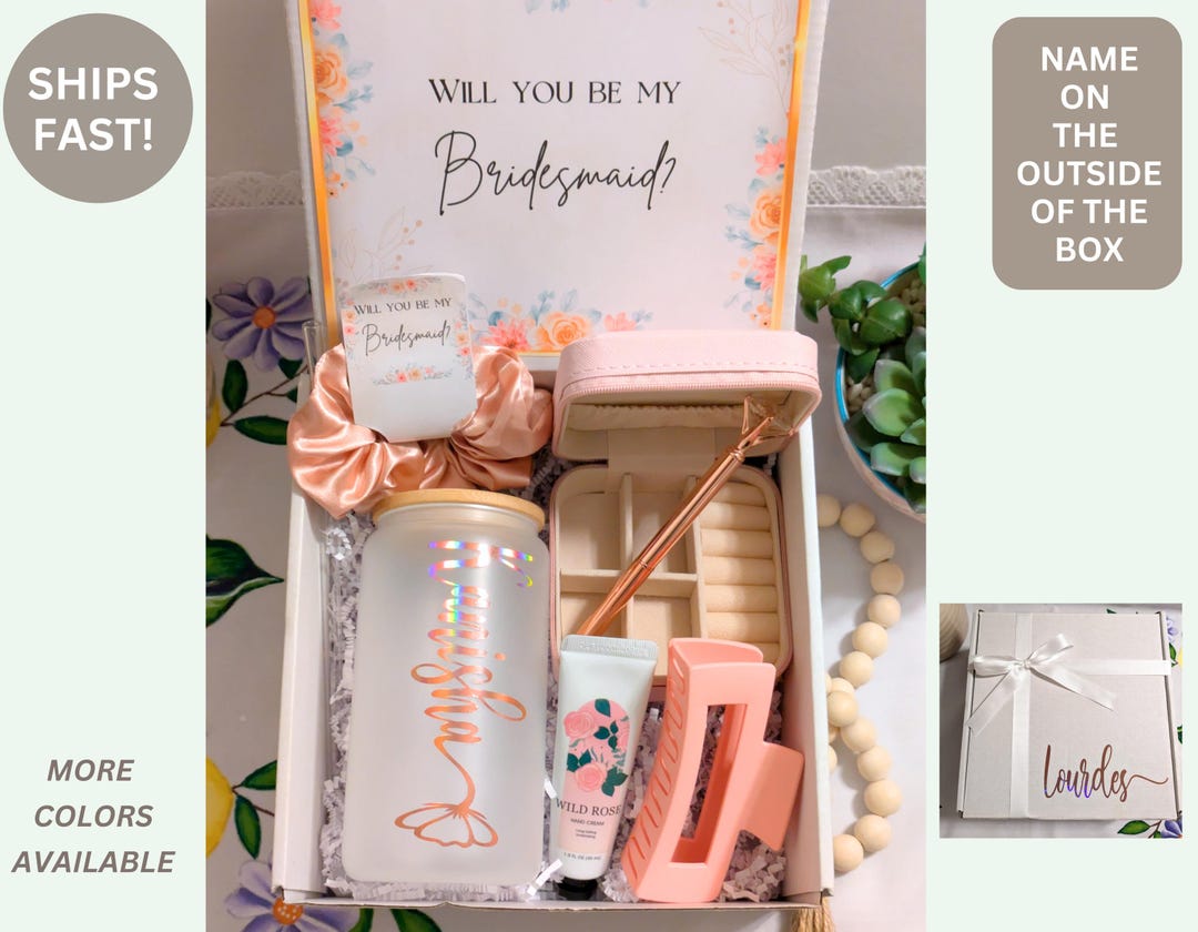 Personalized Bridesmaid Proposal Gift Box Set: Travel Jewelry Box - Etsy