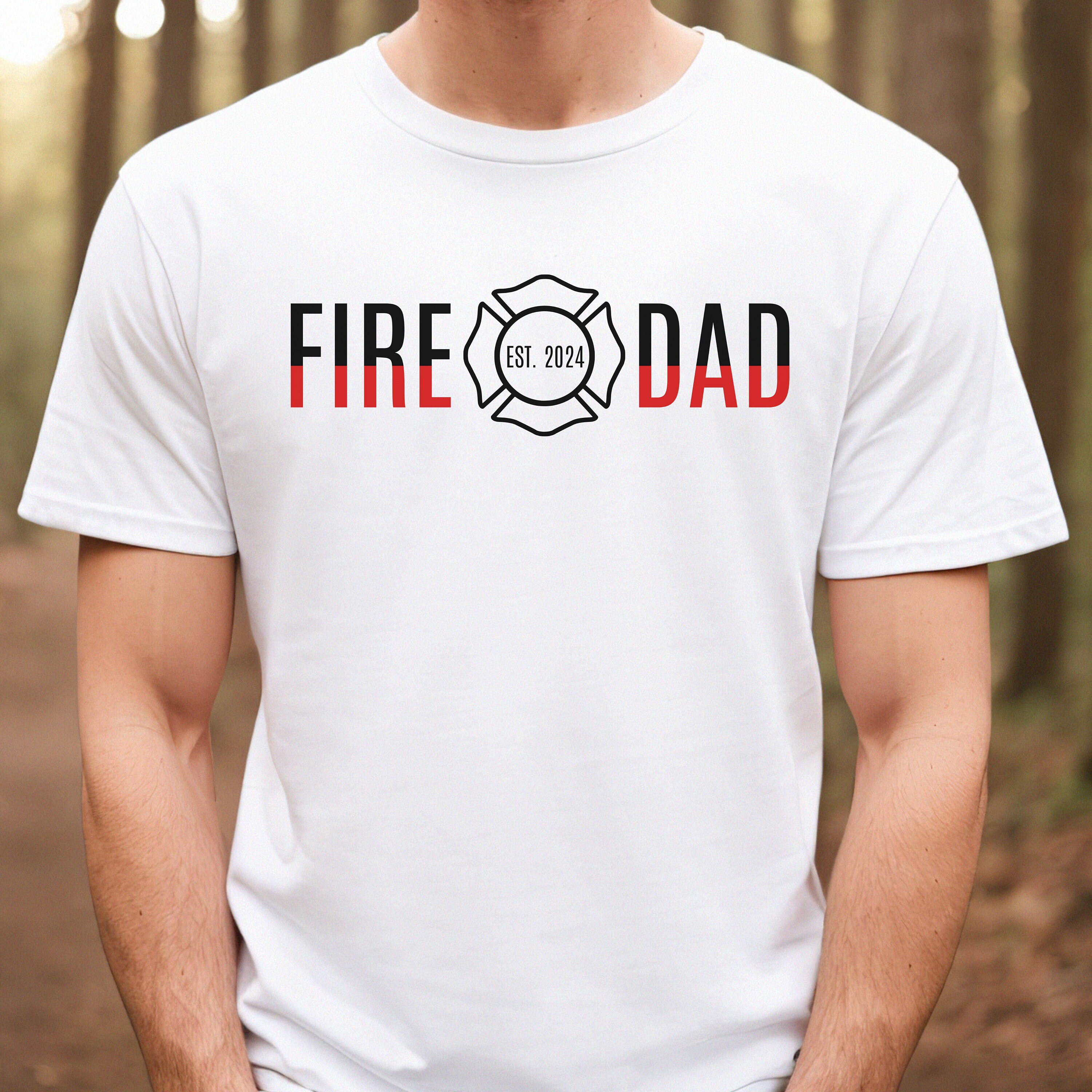 Custom Fire Dad Shirt, Firefighter Dad Tee, Fireman Dad T-shirt ...