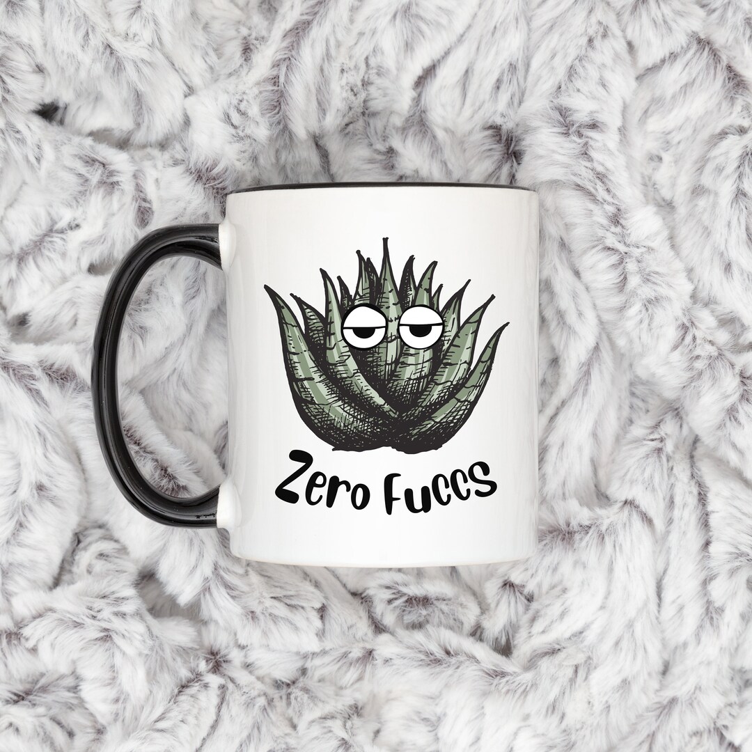 Zero Fuccs Cactus Mug, Funny Succulent Coffee Mug Gift, Cute Cactus ...
