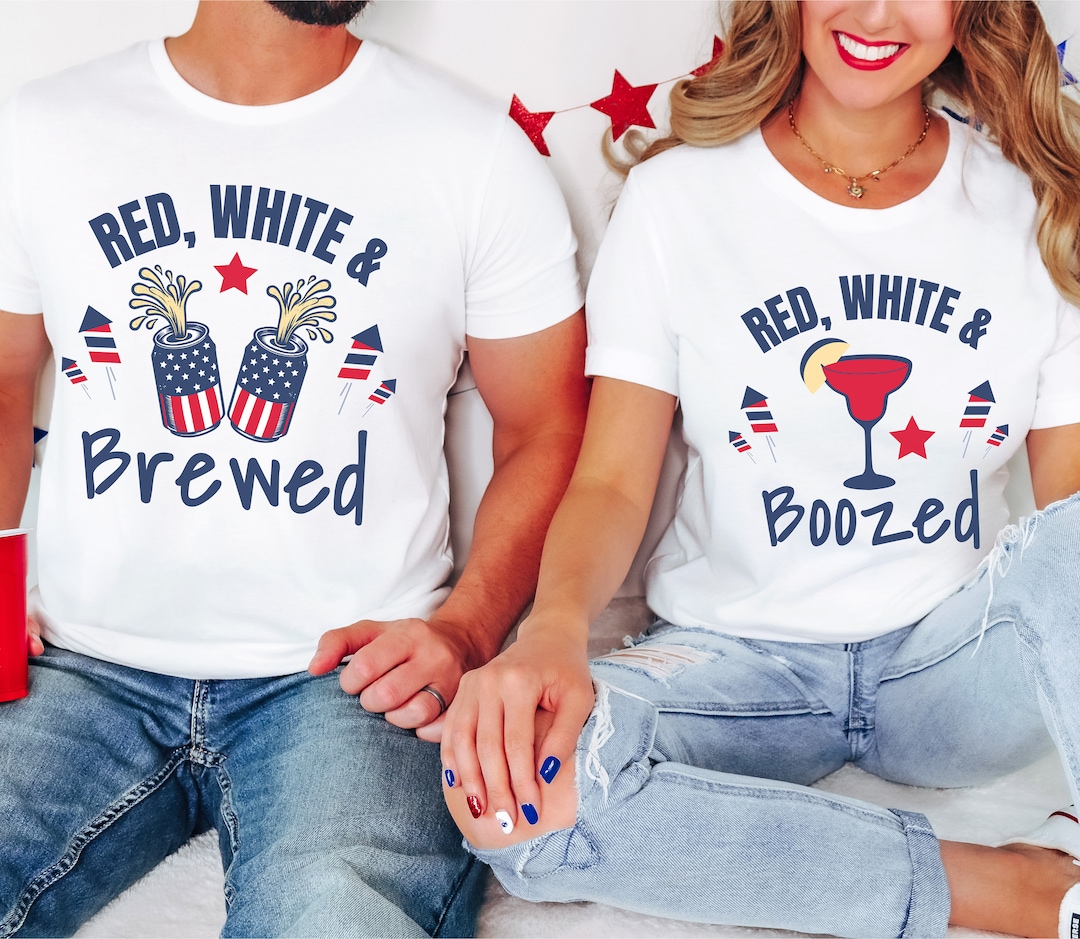 4th of July Couple Shirts, Funny 4th of July Matching Couples Outfit ...