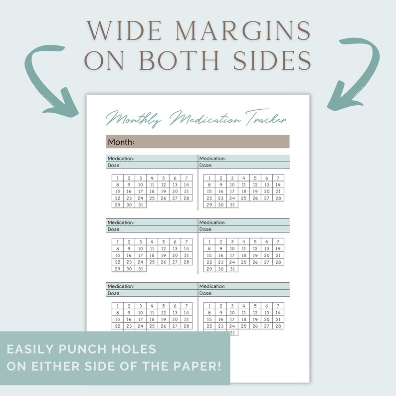 Printable Medicine Tracker, Medication Log, Medication List | Medical ...