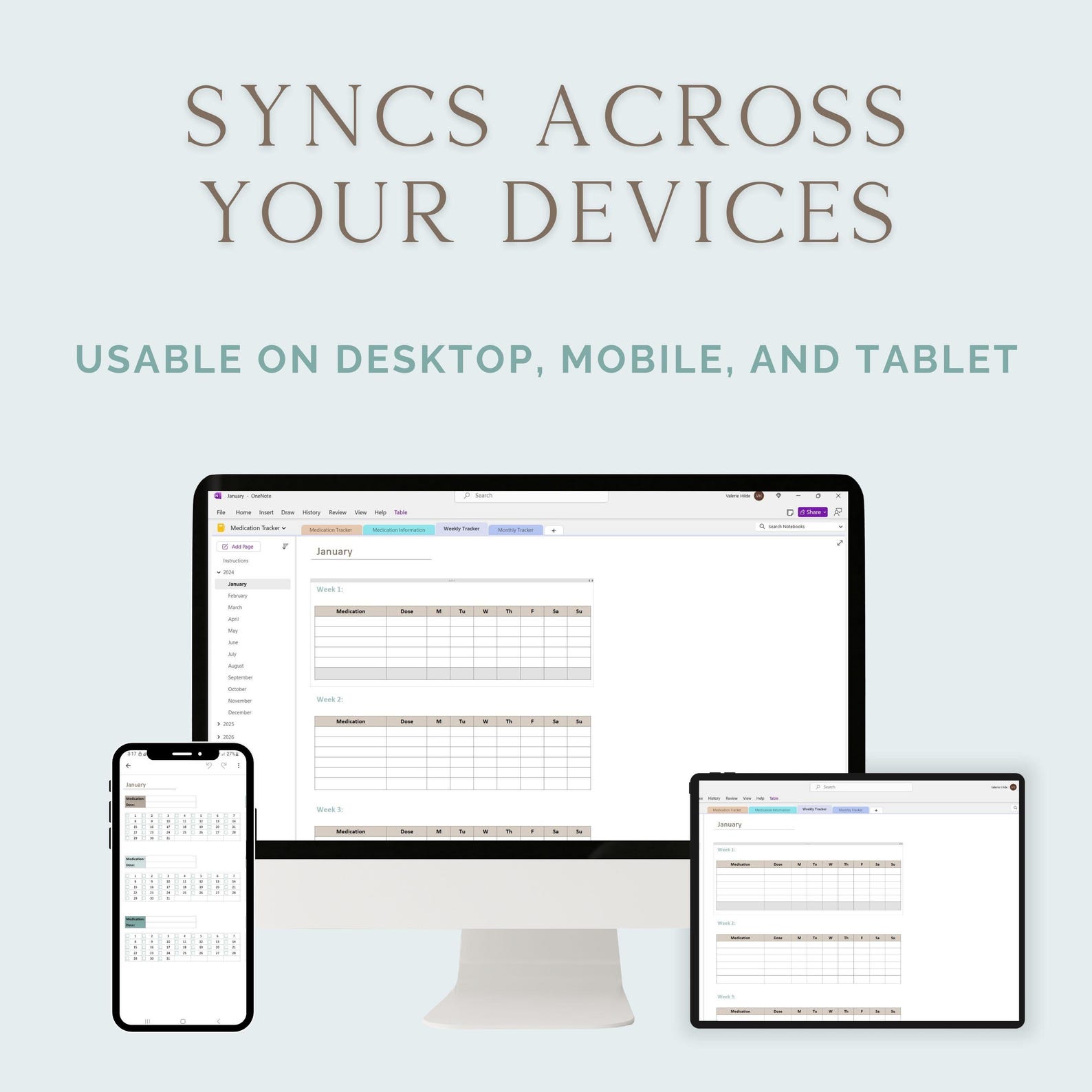 Onenote Template Medicine Tracker, Medication Log, Medication List ...