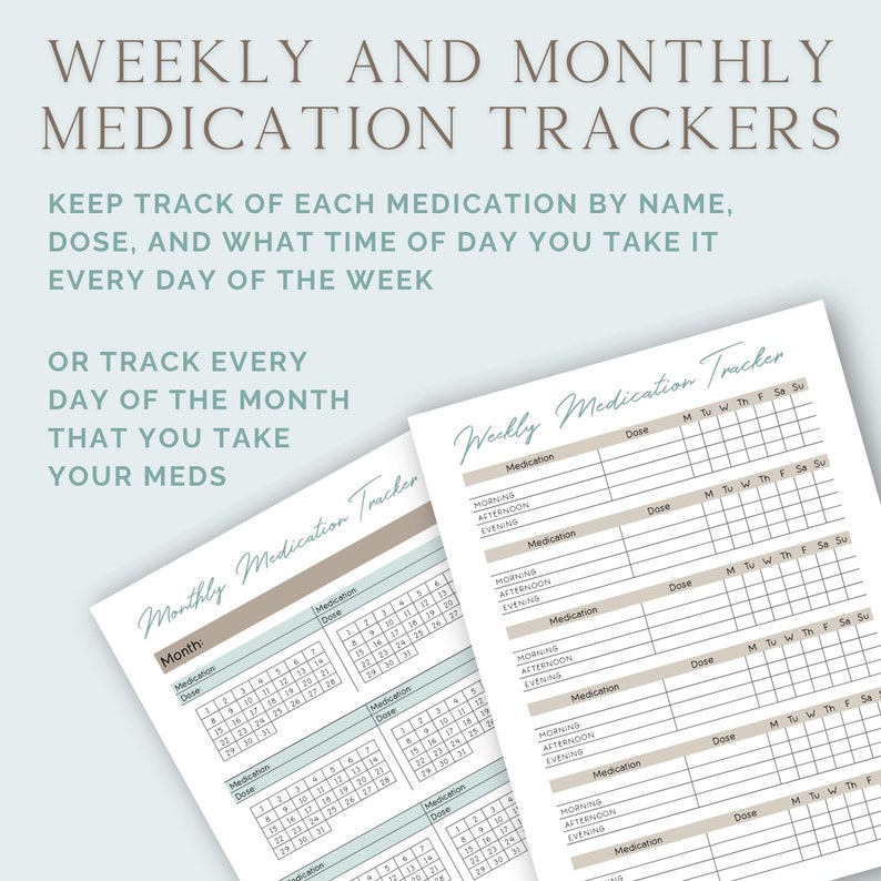 Printable Medicine Tracker, Medication Log, Medication List | Medical ...