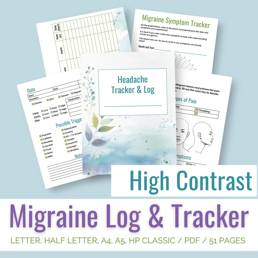 Migraine Tracker, Headache Log, Chronic Pain, Medical Tracker High ...