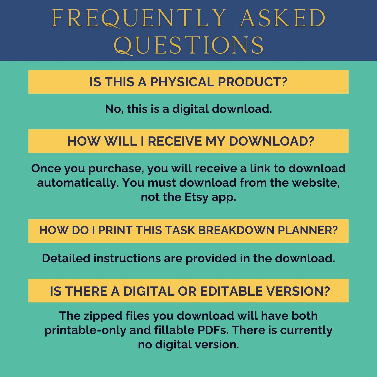 ADHD Task Breakdown Planner | Printable & Fillable Pdf | Project ...