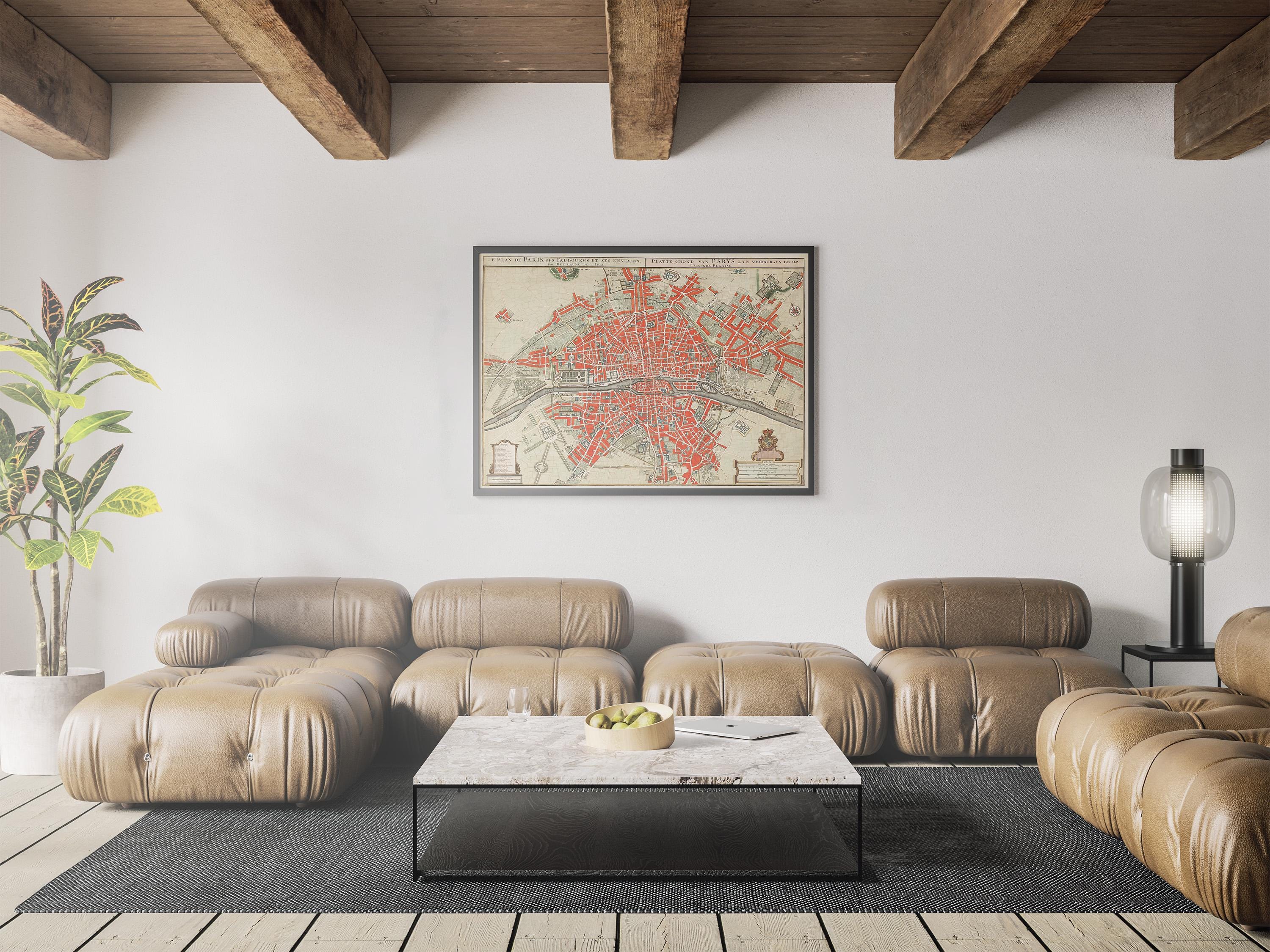 Vintage Paris Map Print | Plattegrond Van Parijs (ca. 1721) by ...