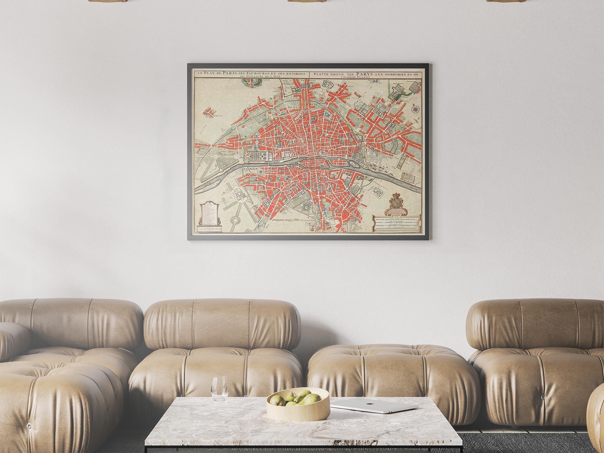 Vintage Paris Map Print | Plattegrond Van Parijs (ca. 1721) by ...