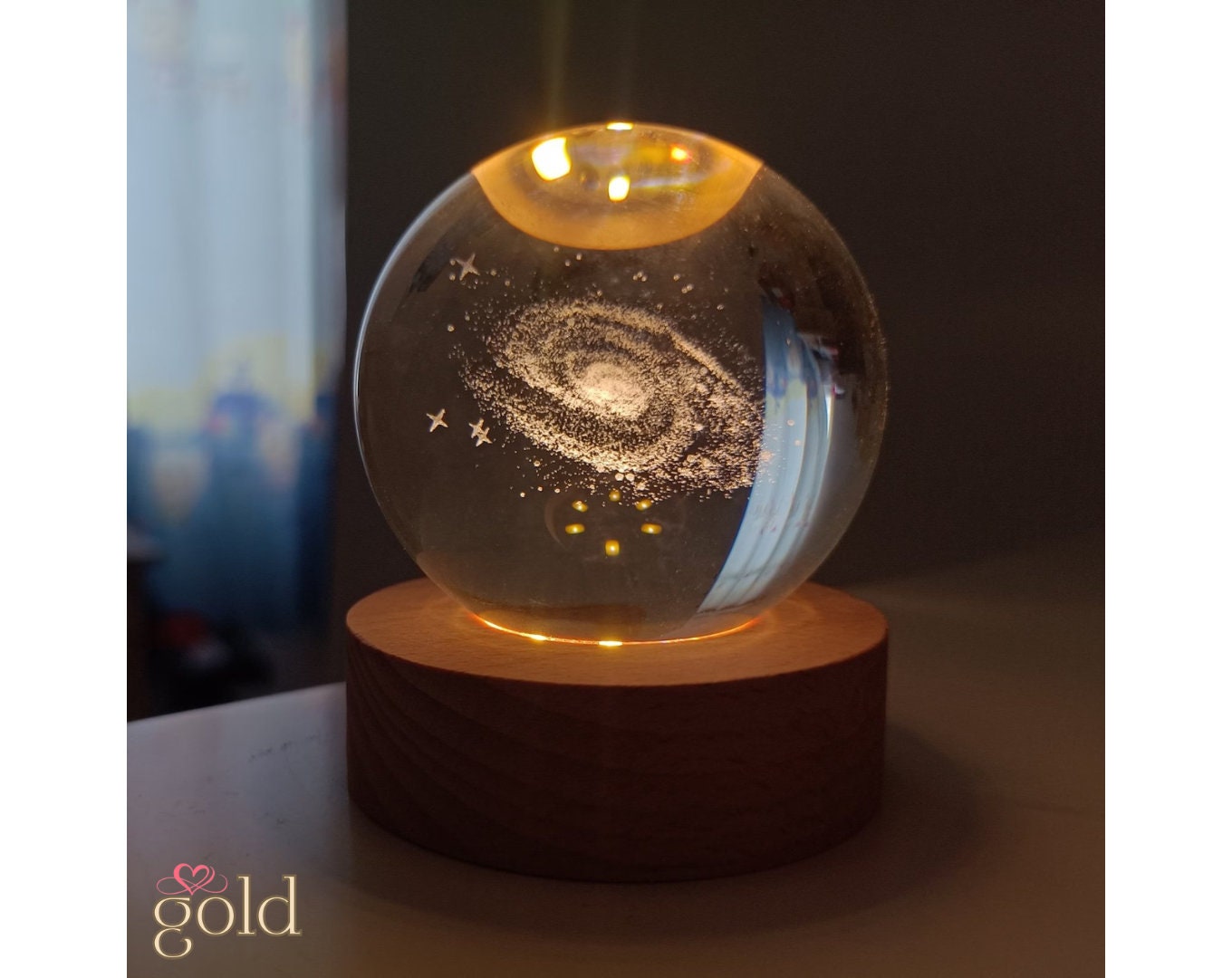 3D Planet Solar System Crystal Ball Galaxy Globe Astronomical Gift Room ...