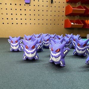 Ghost Gengar Minifigure Chibi Figurine Halloween Purple Cheshire Ghost ...