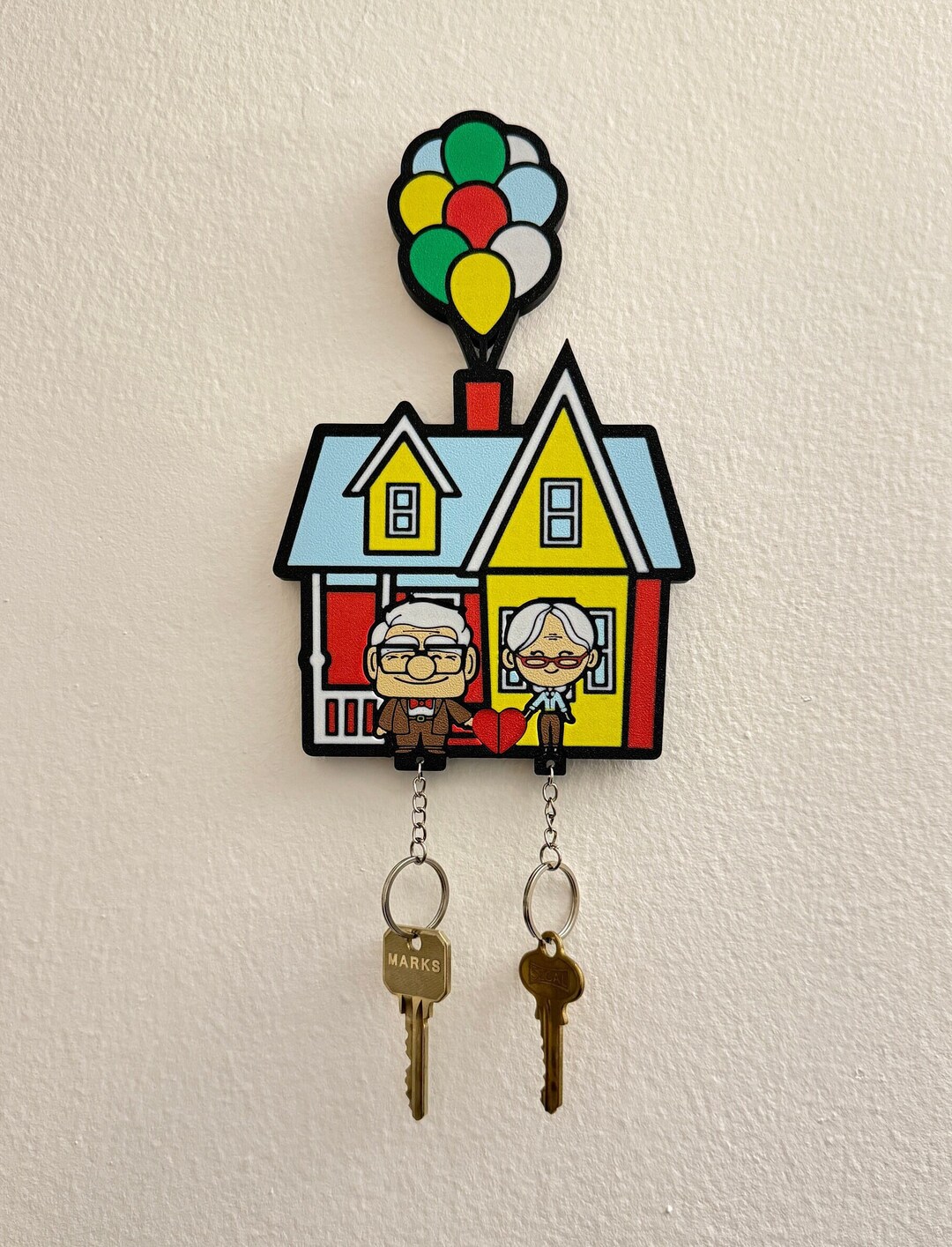 Couples Keychain Holder Inspired by up Ellie and Carl 3D Printed ...