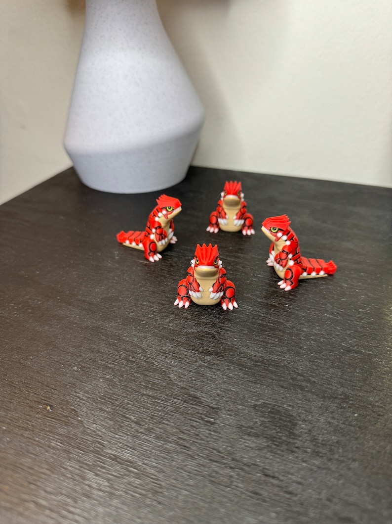 3D Printed Groudon Figurine - Pokémon, Fire Legendary Type - Durable ...
