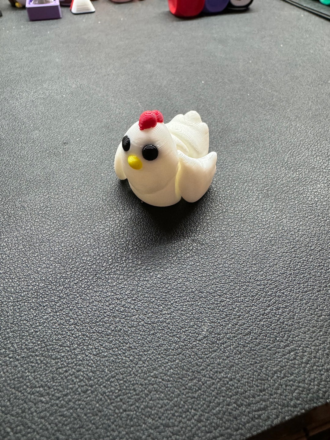 3D Printed Chicken Fidget Toy Articulated Keychain and Stress Reliever ...