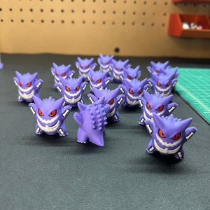 Ghost Gengar Minifigure Chibi Figurine Halloween Purple Cheshire Ghost ...