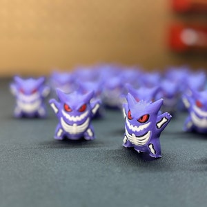 Ghost Gengar Minifigure Chibi Figurine Halloween Purple Cheshire Ghost ...
