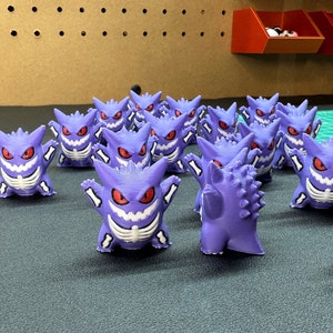 Ghost Gengar Minifigure Chibi Figurine Halloween Purple Cheshire Ghost ...