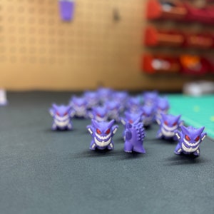 Ghost Gengar Minifigure Chibi Figurine Halloween Purple Cheshire Ghost ...