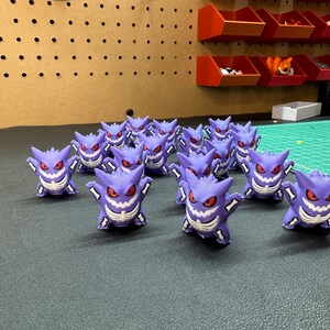 Ghost Gengar Minifigure Chibi Figurine Halloween Purple Cheshire Ghost ...