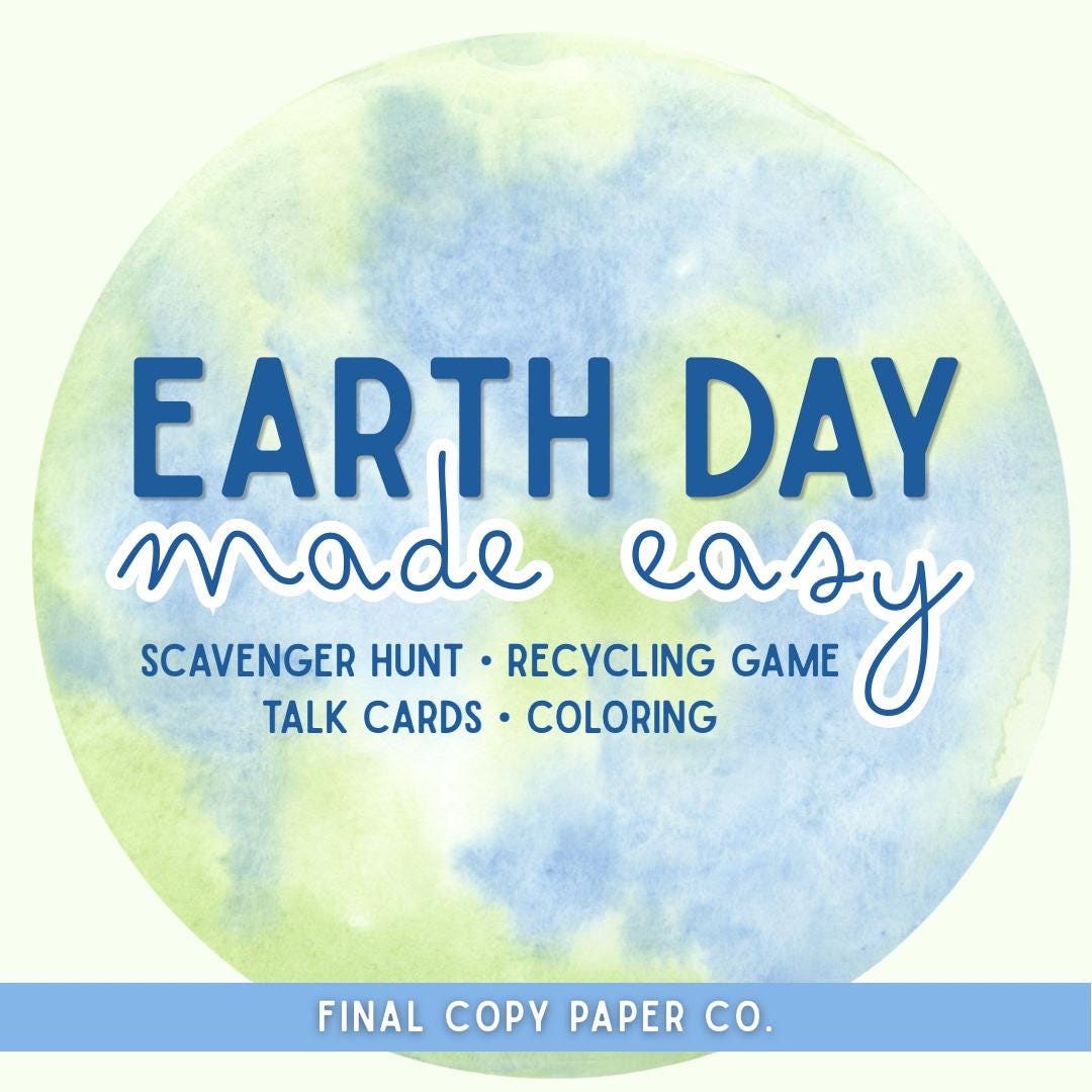 Earth Day Activities Bundle for Kids | Scavenger Hunt, Recycling Game ...