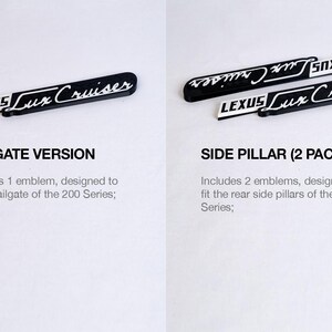 Lux Cruiser Emblem: Lexus LX570 & Land Cruiser 200 Tailgate or Side ...