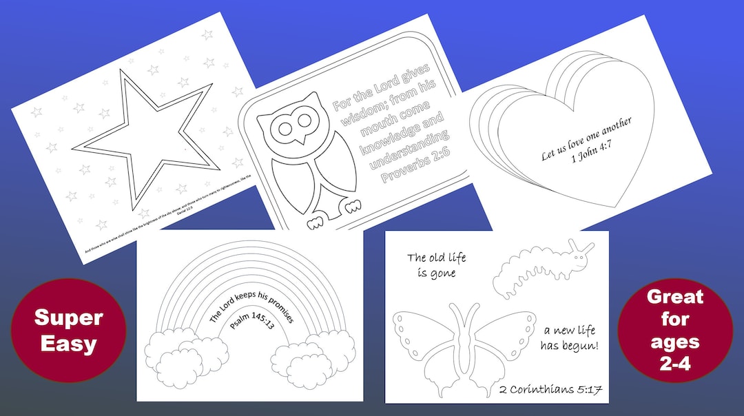 Super Easy Sunday School Activity Sheets for Toddlers - Etsy