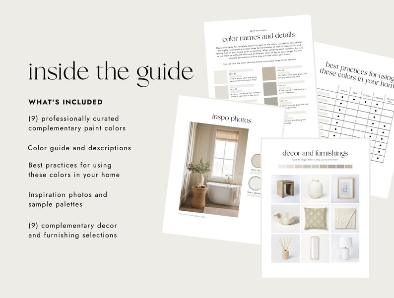 Soft Neutral Whole House Paint Color Palette | Interior Paint Colors ...