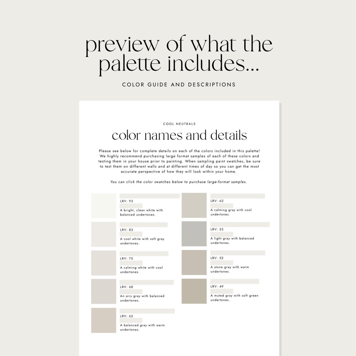Cool Neutrals Whole House Paint Color Palette | Interior Paint Colors ...