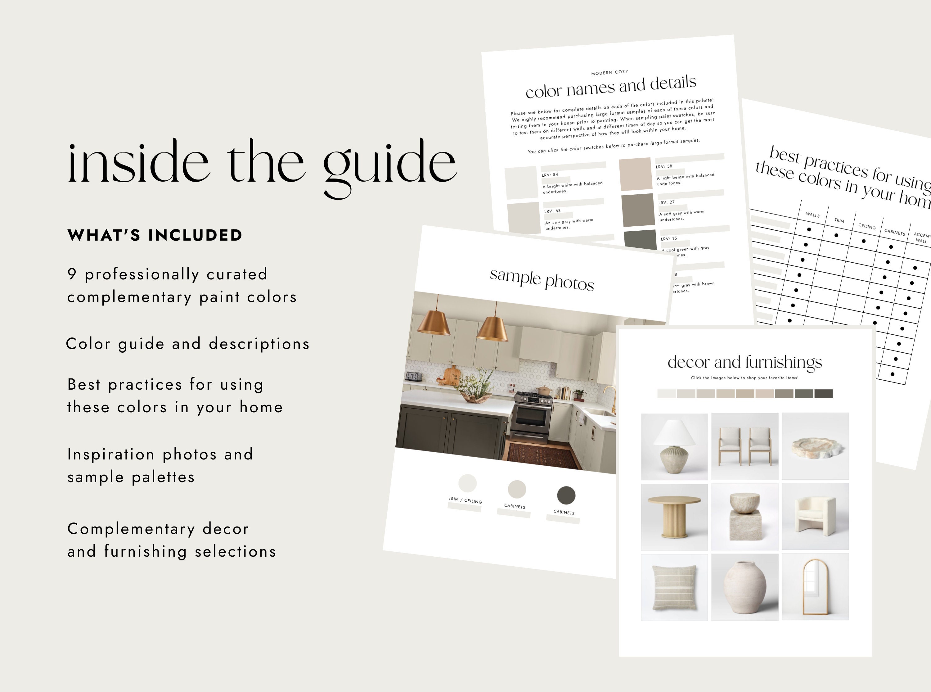 Modern Cozy Whole House Paint Color Palette | Interior Paint Colors ...