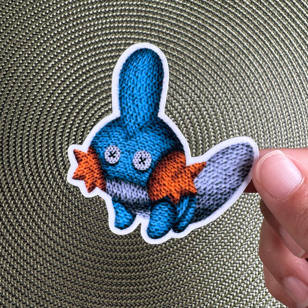 Mudkip Sticker Crochetmon Waterproof Vinyl Pokemon Sticker, Fun Sticker ...