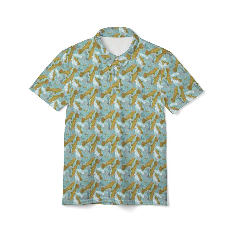 Fish Unisex Polo Shirt, Ocean Theme Collared Tee, Marine Life Button-up ...