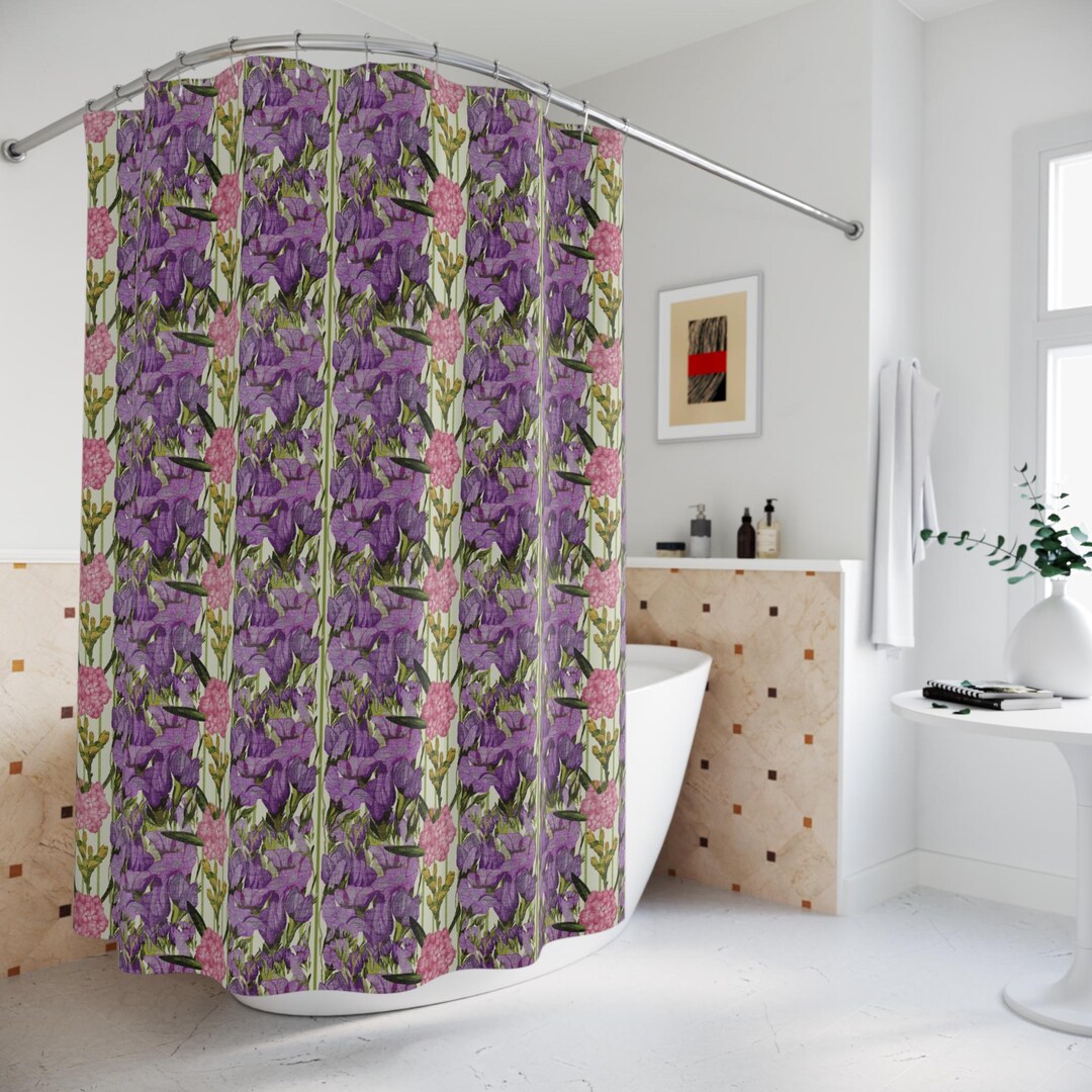 French Country Lilac Shower Curtain, Bathroom Decor, Botanical,gift for ...