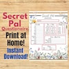 Secret Pal, Secret Sister, Work Pal, Printable, Print at Home - Etsy