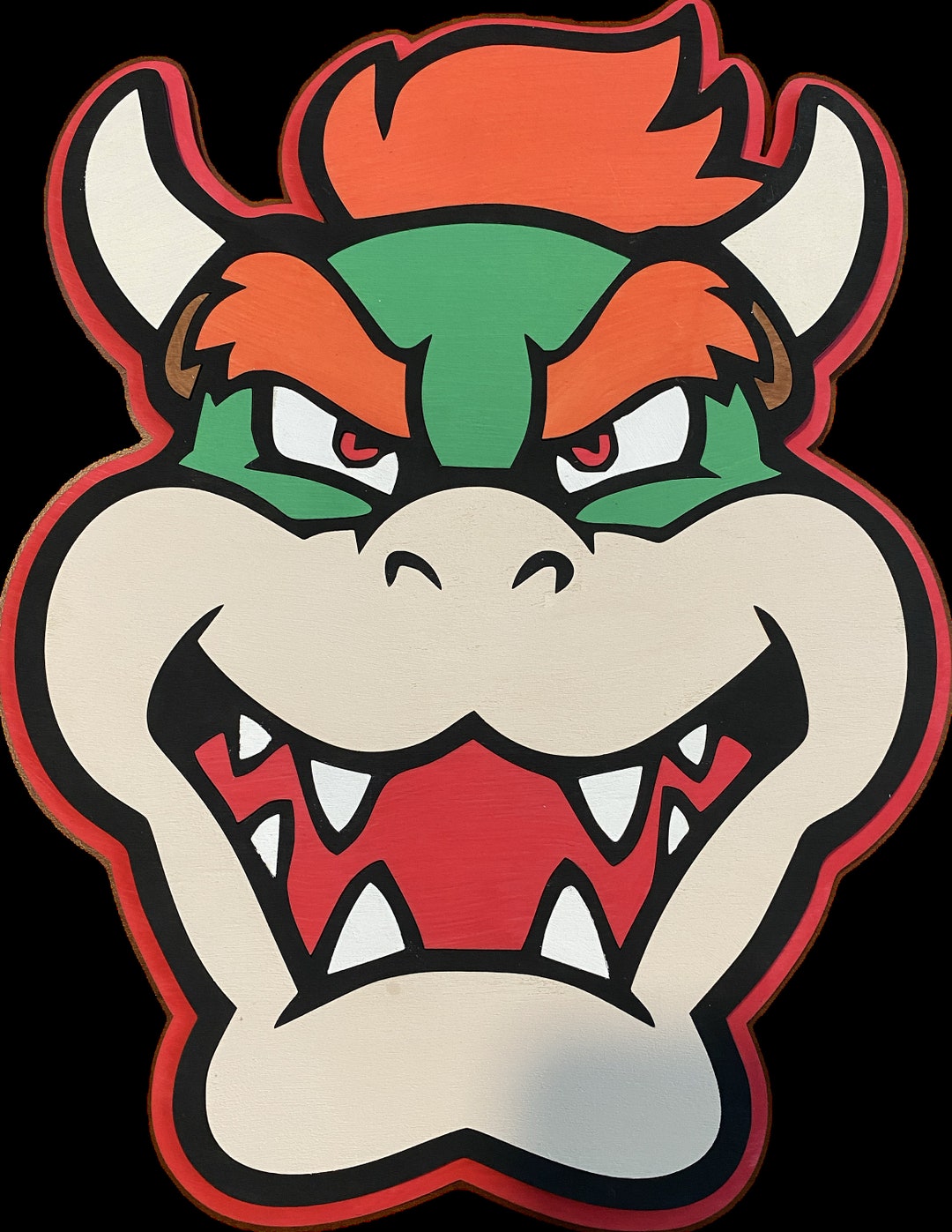 Handmade Wooden Super Mario Bowser Sign for Kids Room or Gamers Room - Etsy