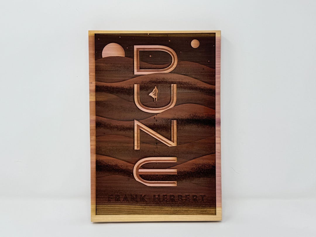 DUNE Laser Engraved Book Cover Art on Red Cedar - Etsy