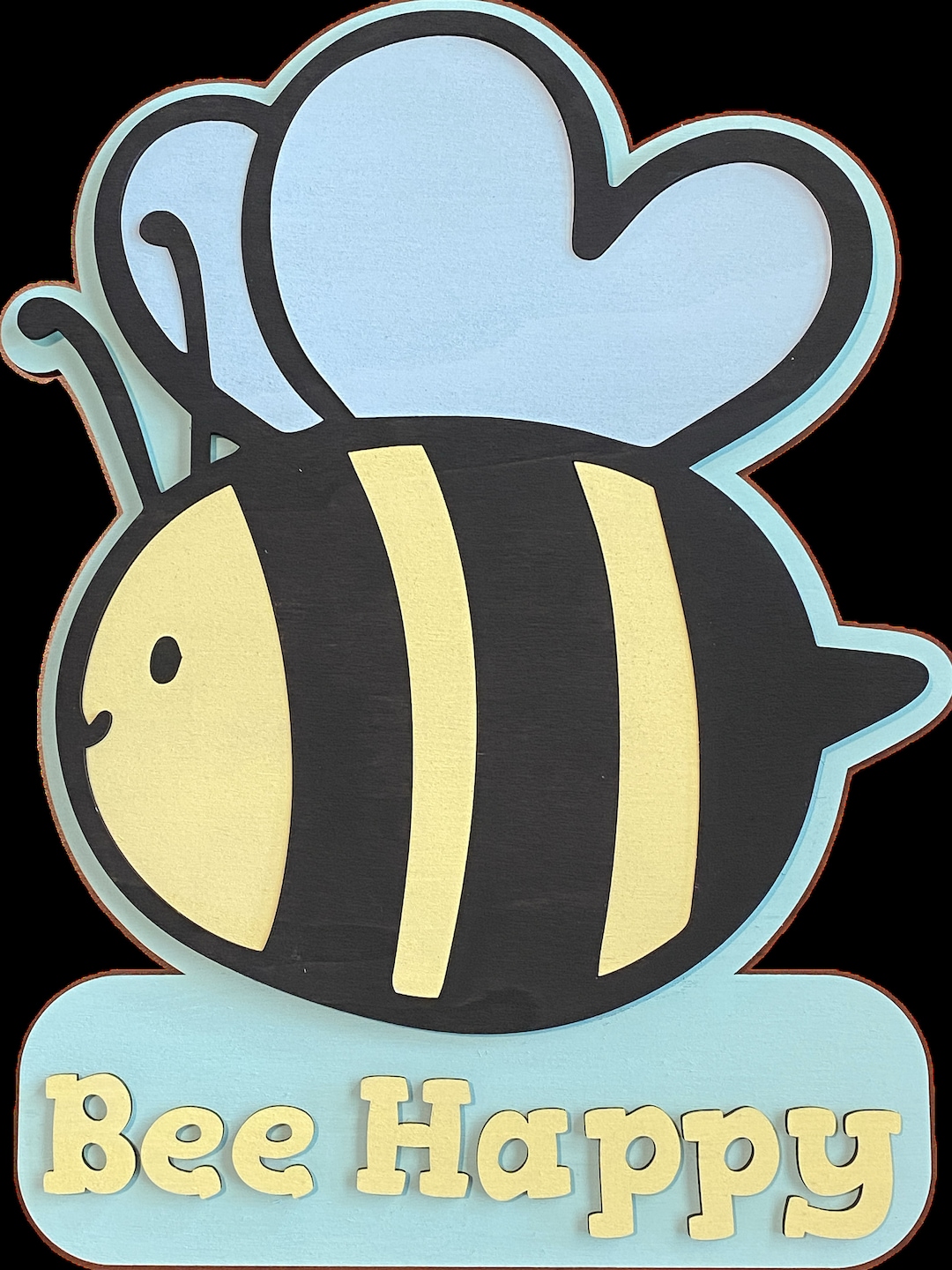 Handmade Wooden Bee Sign, Bee Happy Sign - Etsy