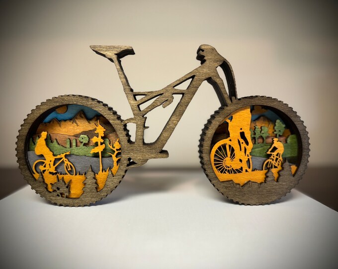 3d Mountain Bike, Handcrafted Stained Wood - Etsy