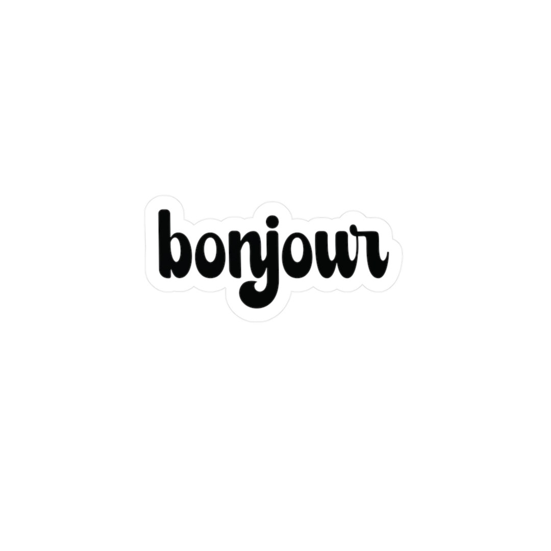 Bonjour Kiss-cut Vinyl Decal, Paris Sticker, French Sticker, Laptop ...