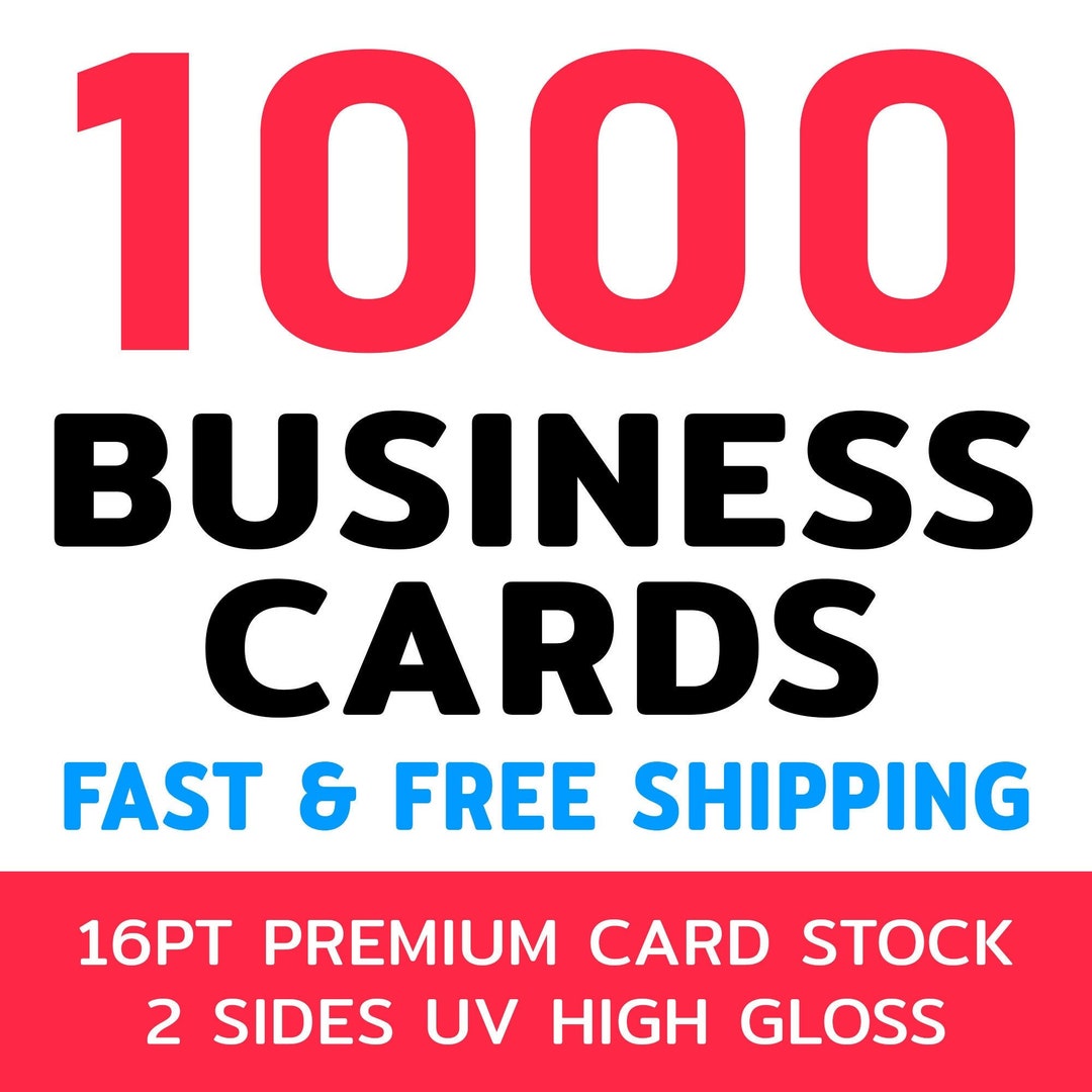 Business Cards 1000 Custom Business Card Printing 16pt Premium Stock ...