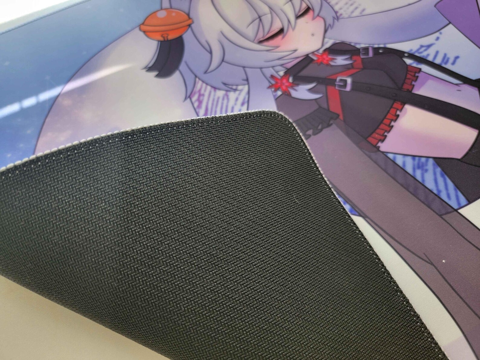 Kusumi Vtuber Anime Keyboard Mat - Purple Stars and Moon Gaming Mouse ...