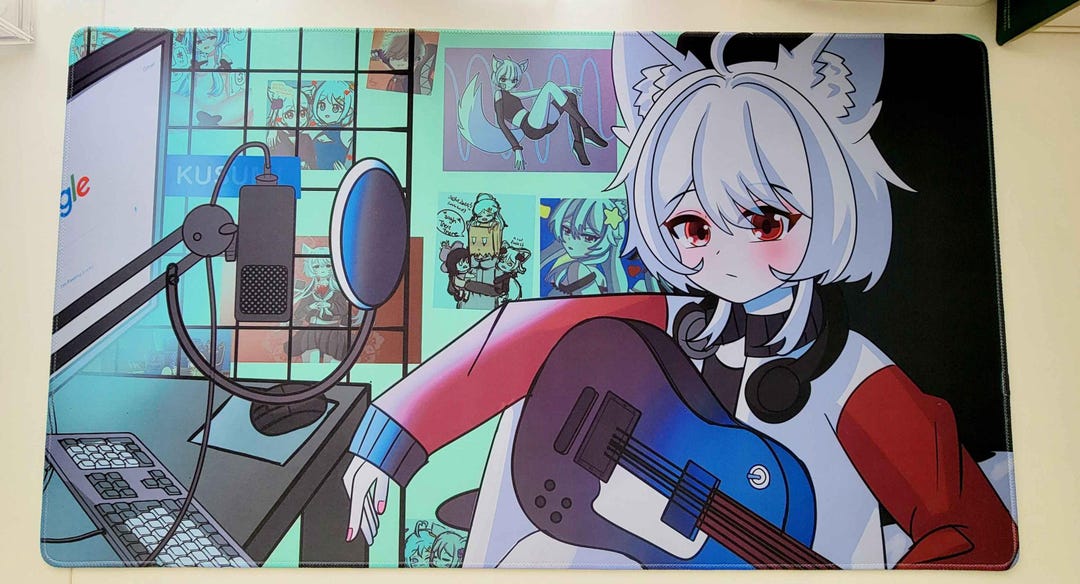 Kusumi Vtuber Anime Keyboard Mat - Green Music Streaming Overdose ...