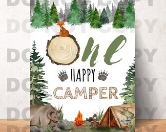 Editable One Happy Camper Milestone, One Happy Camper Chalkboard Sign ...