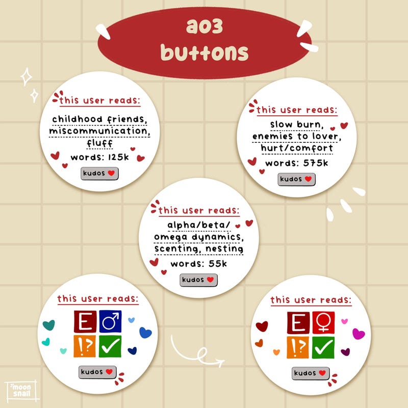 Ao3 Badge - Etsy