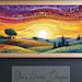 16:9 Vibrant Sunset Wall Art, Pointillism, Abstract, Ocean, Sunset ...