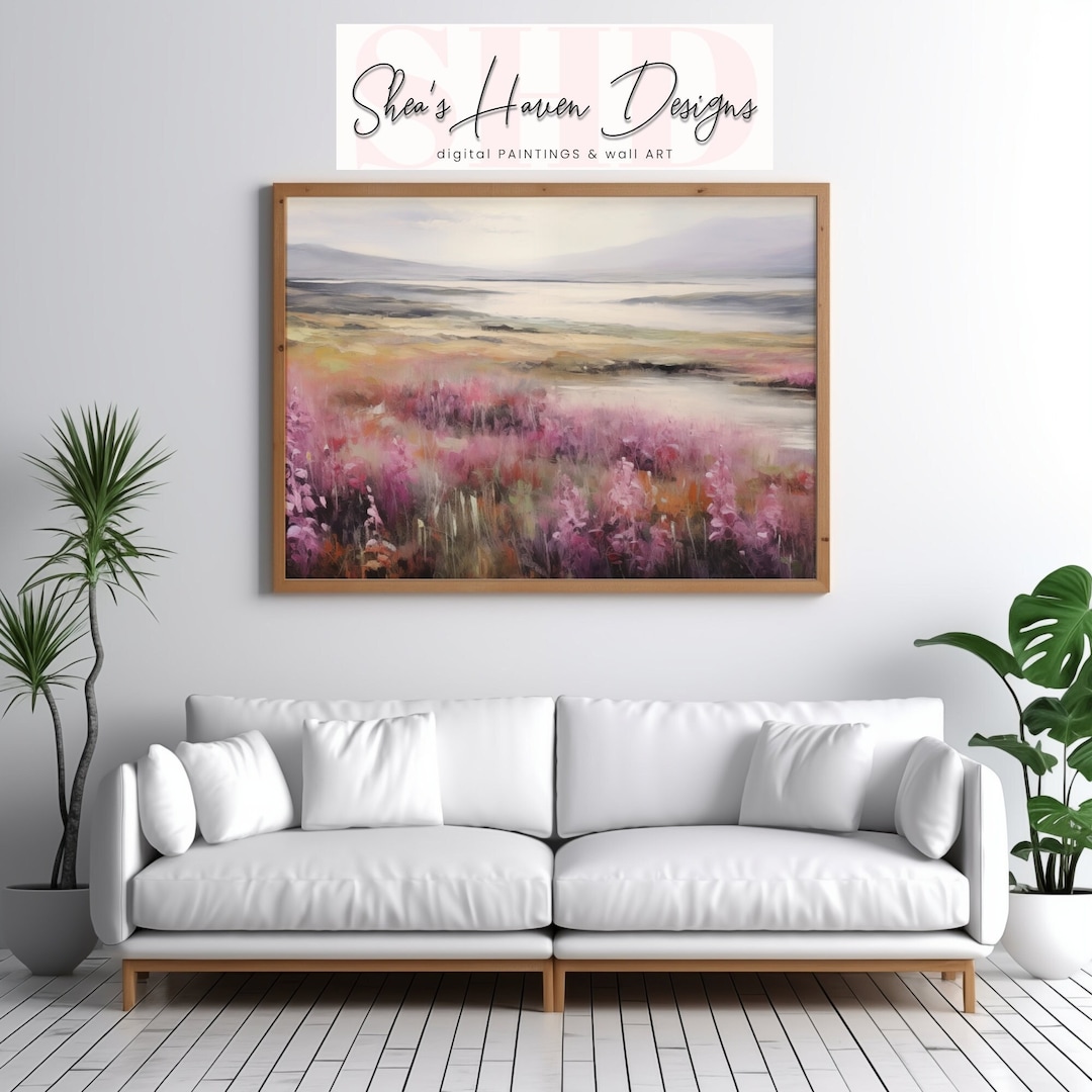 Printable Flower Painting, Newfoundland Field, Wildflower Landscape ...