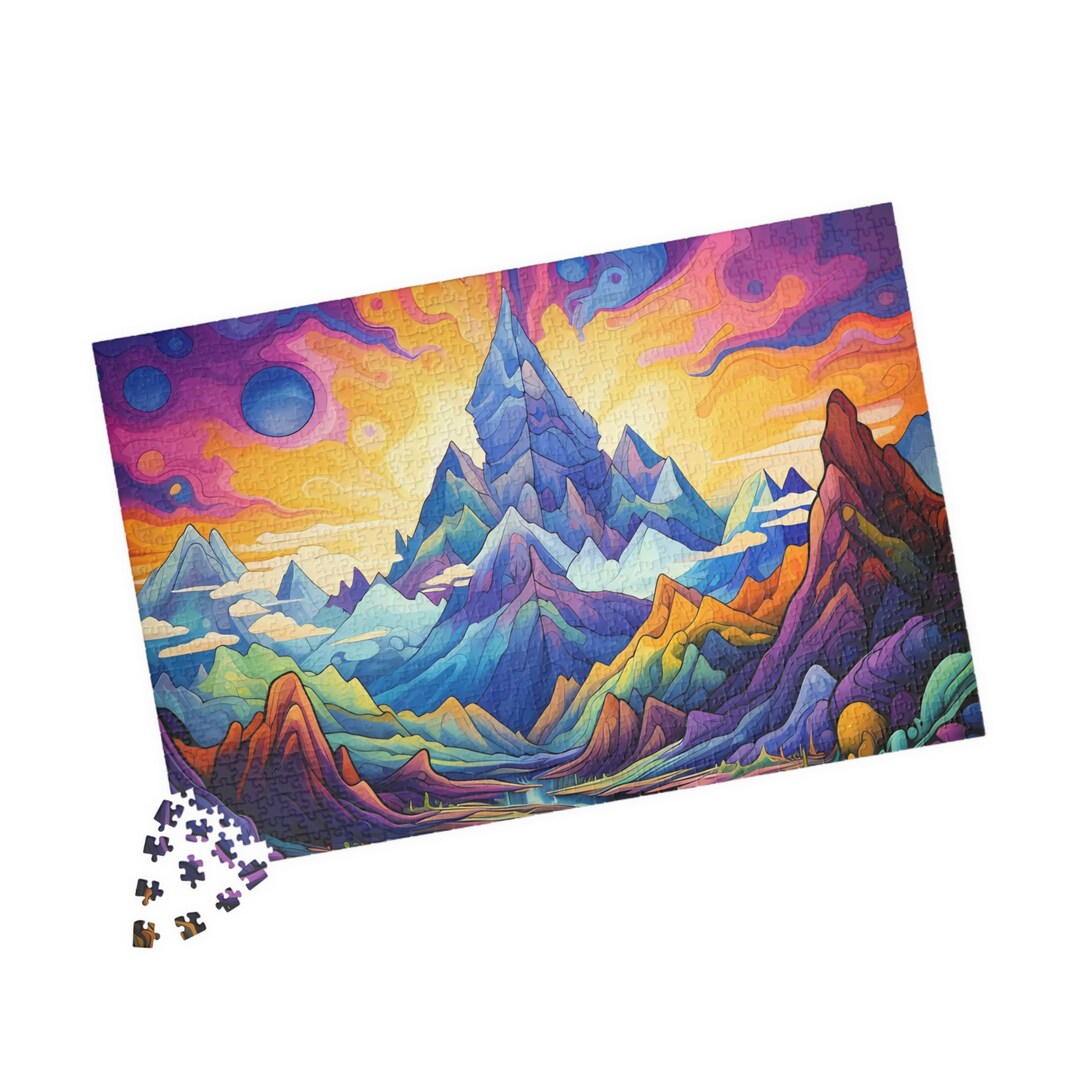Psychedelic Trippy Mountain Jigsaw Puzzle 110, 252, 520, 1014-piece ...